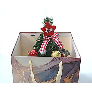 RUIFYRAY Extra Large Gift Bag, 11.8" Square Reusable Big Bag with Handle, for Wedding, Birthday, Presents, Father's Day, Thanksgiving, Christmas, New Year's, Holiday Gifts