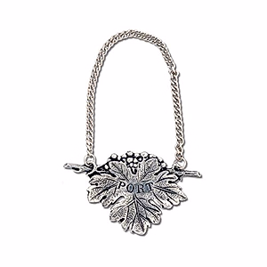 Vagabond House Pewter Port Decanter Tag/Liquor Bottle Label - Handcrafted Quality Detail Engraved 3 inch Wide