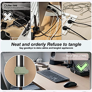 Nearockle Silicone Cable Ties Cord Organizer for Cable Management, 16PCS 4.2" and 7.1" Reusable Cable Organizer Electronic Accessories for Home, Office, Kitchen, School, Travel (Green)