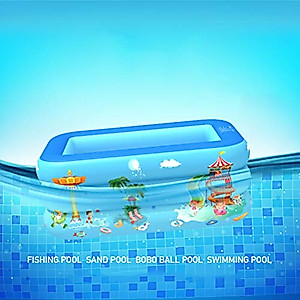 BESPORTBLE Kids Pool Inflatable Swimming Pool Blow up Family Pool Lounge Kiddie Pool for Kids Adults Garden Play Toy (Blue) 120cm Double Layer Kids Swimming Pool