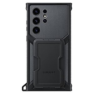SAMSUNG Galaxy S23 Ultra Rugged Gadget Phone Case, Heavy Duty Protective Cover w/Platform for Card Slot Holder, Wrist Strap, Detachable Accessories, US Version, EF-RS918CBEGUS, Titan