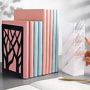 Helsens Bookends, Book Ends, Metal Bookends, Bookends for Shelves Office Home Decorative, Book Ends for Shelves Office Home (6 Pairs, 6.9 x 4.1 x 3.5 inch)