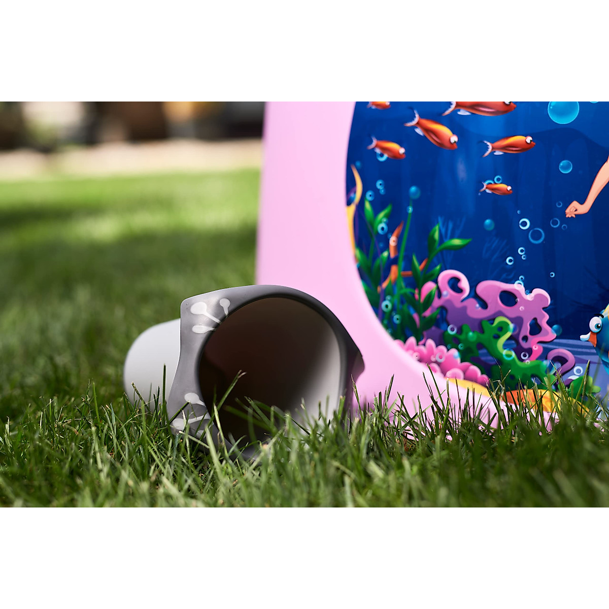 FRESH FROG - Plastic Bath Cup (800ml, 27 fl Ounce) Waterfall Rinser, Made in USA (Grey)