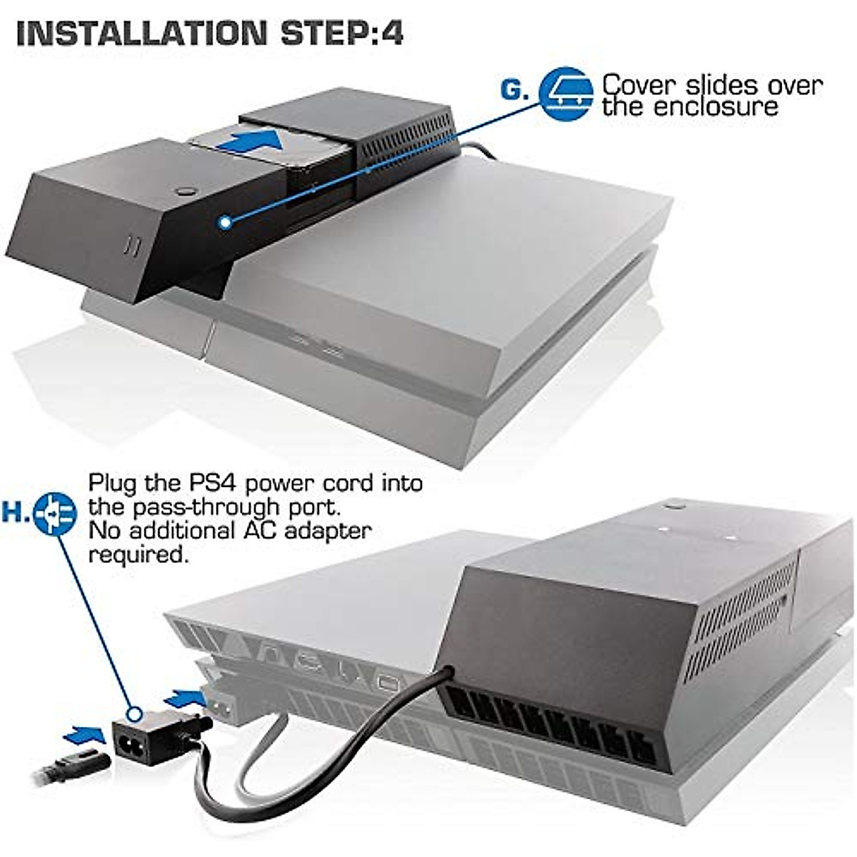 Storite Storage Expansion for PS4, Hard Drive DataBank (GameBar) (PS4 4TB Expansion)