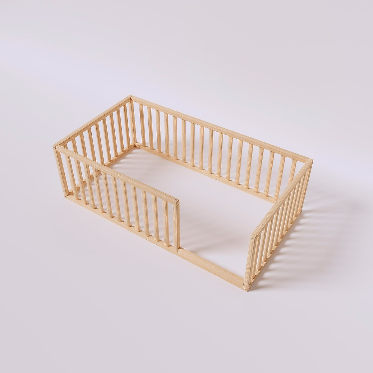 Montessori Floor Bed Small Size 52x27,5" / Height 18.90'' | Pine Tree Toddler Bed Frame, Wood Bed Frame | Gift For Kids Room Decor