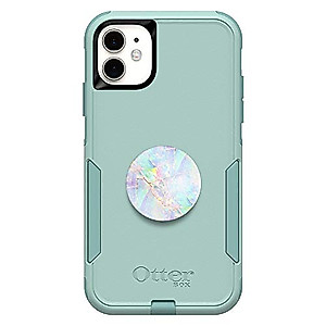 OtterBox Bundle: COMMUTER SERIES Case for iPhone 11 - (MINT WAY) + PopSockets PopGrip - (OPAL)