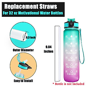 Miracredo 7 PCS Replacement Straws for Simple Modern, Fit Giotto, Fit Thermoflask and for More Water Flask, BPA Free Straws Fit Takeya Replacement Straw, Come with 2 Straw Cleaner Brushes