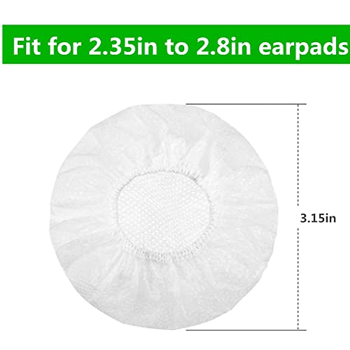 100pcs White Disposable Headphone Covers, Non-Woven Earpad Cover for Most On Ear Headphones 3.15" (8cm)