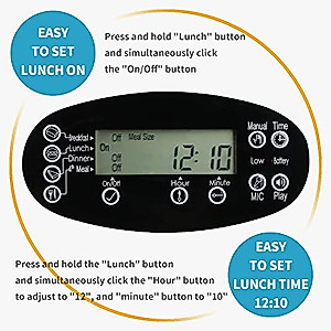 ORSDA Automatic Cat Feeder Wet Food/Dry Food, 5 Meal Timed Pet Feeder Easily Programmable & Voice Recorder & Easy to Clean, Dual Power Supply Auto Feeder for Cats/Small Dogs, for Weekend Trip Blue