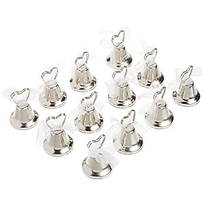 Elegant Silverbell Place Card Holders - (12 Ct) - Premium Silver Finish for Weddings, Receptions & Events