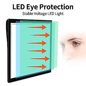 A4 Rechargeable Light Pad with Carry Bag, KOBAIBAN Wireless Magnetic Tracing Light Box, 5-Level Brightness LED Light Tablet Board, Cordless Battery Powered Light Drawing Table for DIY Diamond Painting