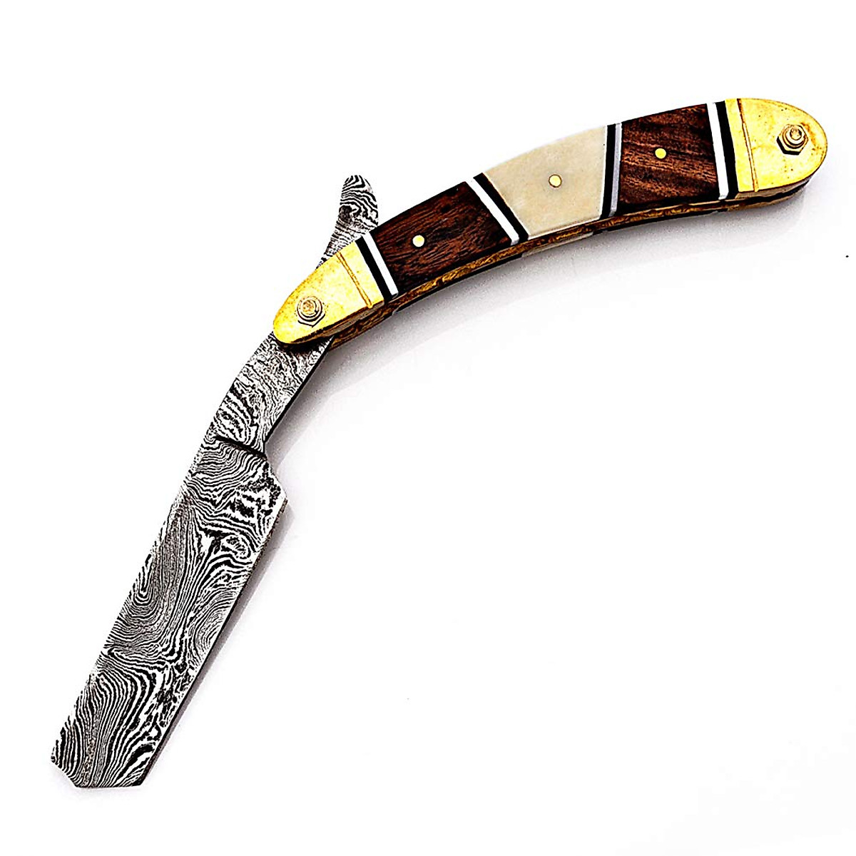 R-51 Custom Hand Made Damascus Steel Straight razor Folding Razor With Shaving Ready Classic Barber Blade Edge