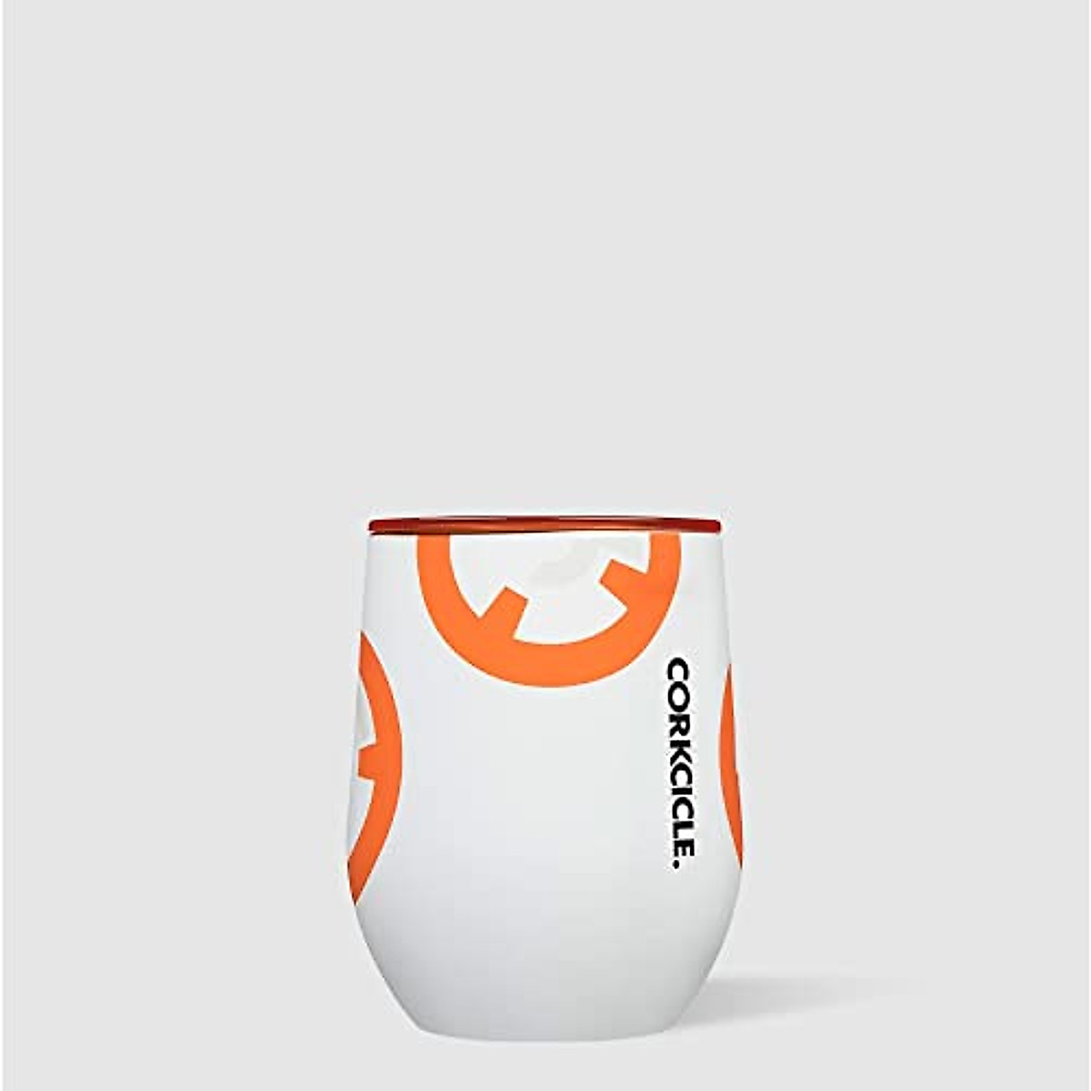 Corkcicle Star Wars Stemless Wine Glass Tumbler, Triple Insulated Stainless Steel, Easy Grip, Non-slip Bottom, Keeps Beverages Chilled for 9 Hours, BB-8, 12 oz