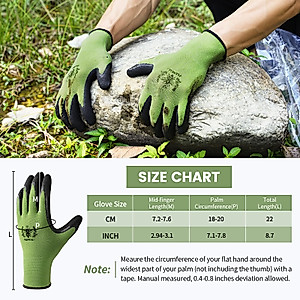 Pleneal Gardening Gloves for Women Men - 6 Pairs Breathable Garden Gloves with Grip, Latex Coated Outdoor Working Gloves for Lawn Yard, Medium Size Fits Most
