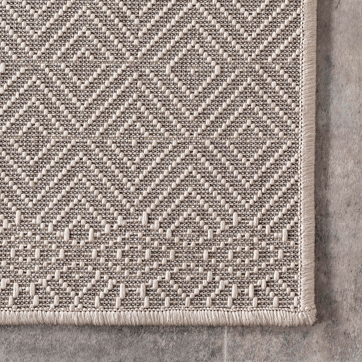 nuLOOM 7' x 9' Outdoor Performance Area Rug, Stain Resistant, Weather Resistant, High Traffic, Patio, Balcony, Outside, Paloma Grey