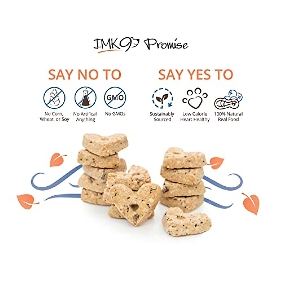 All Natural Puppy Peanut Butter Training Treats - Low Calorie Dog Treats – Low Fat Diet for Pets - Vegetarian, Baked, Crunchy Biscuits - Heart Shaped, Healthy Fiber, No Grain-Gluten, Made in USA