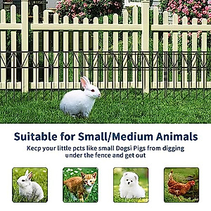 ZXMOTO Decorative Garden Fence for Rabbits 6 Pack,12in(H) x 10ft(L) Small Animal Barrier Fence No Dig Rustproof Metal Wire Panel Border for Dog,Cat, Fencing for Yard Patio Garden Outdoor