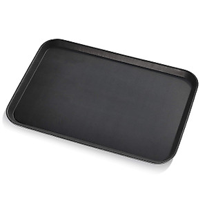 New Star Foodservice 25392 Restaurant Grade Non-Slip Tray, Plastic, Rubber Lined, Rectangular, 18-Inch x 26-Inch (Large), Black