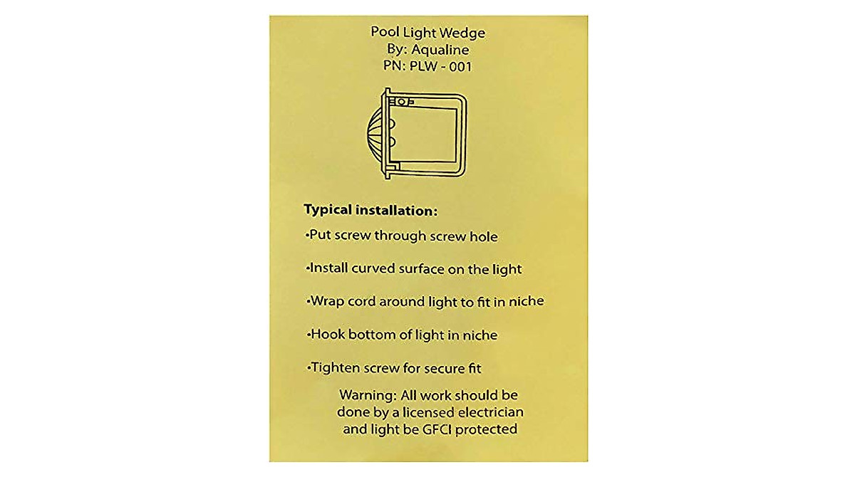 Aqualine Pool Light Wedge Part 132 - USA Made Repair