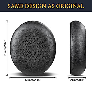 SOULWIT Earpads Replacement for Jabra Evolve2 65 (65MS 65UC USB)/Evolve2 40 (40UC 40MS USB)/Elite 45h On-Ear Wireless Headset, Ear Pads Cushions with Softer Protein Leather