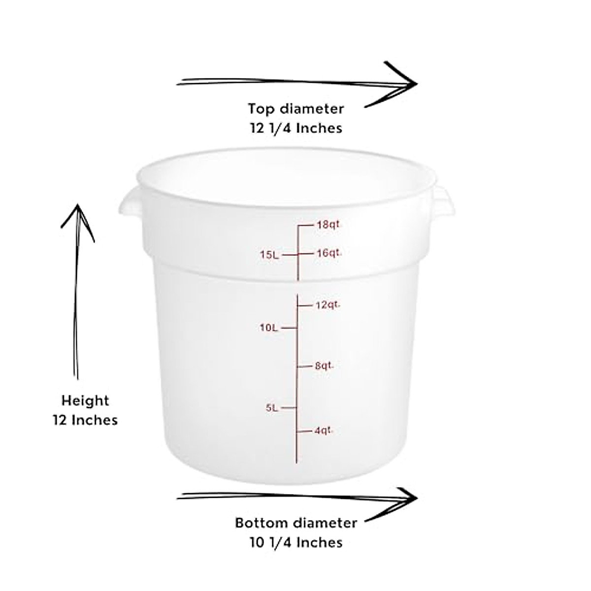 uVeans COMBO PACK Round Food Storage Containers With Lids - 18 Quart Food Storage Set - 4 Containers, 4 Lids