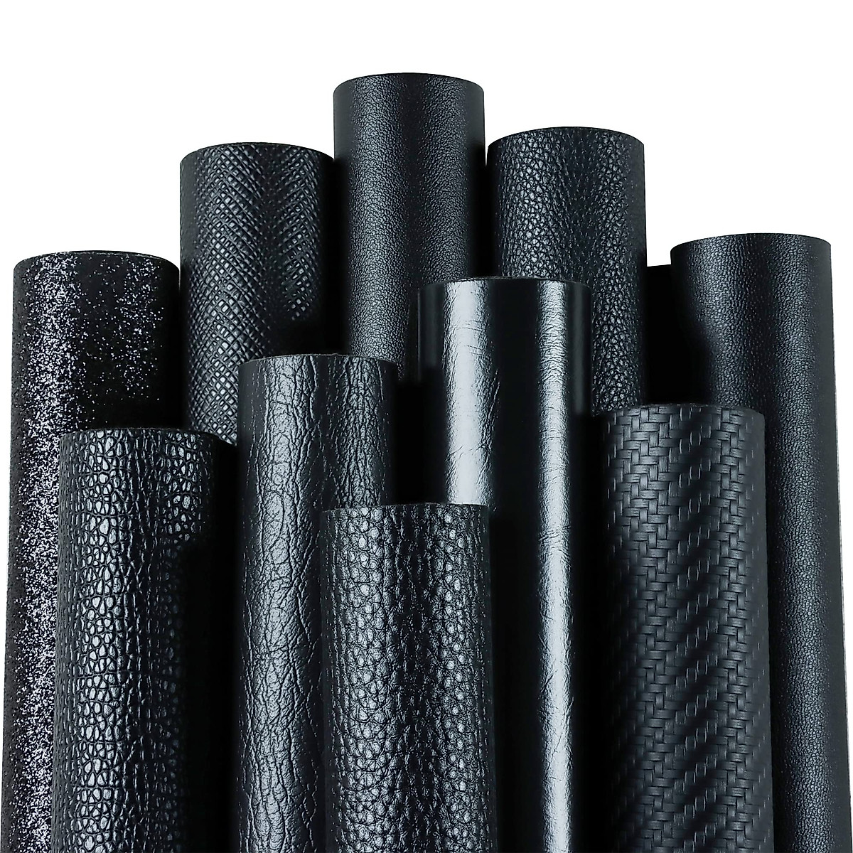 Caxilee Faux Leather Sheets 10PCS 8.3" x 12" (21cm x 30cm) A4 Size Synthetic Leather Fabric for Earrings Shoes Bags Bow DIY Jewelry Decoration Craft Projects (10PCS Black)