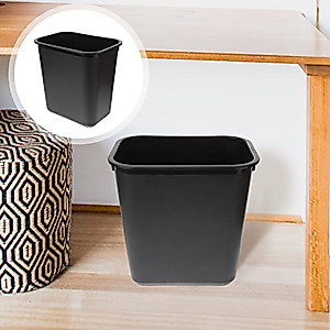 VILLCASE Office Decor Decor Container Bin, Household Small Trash Can, Waste Can Disposal Container for Home, Kitchen, Office (11.79X11.40X8.45inch, Black) Office Table Garbage Car Decor