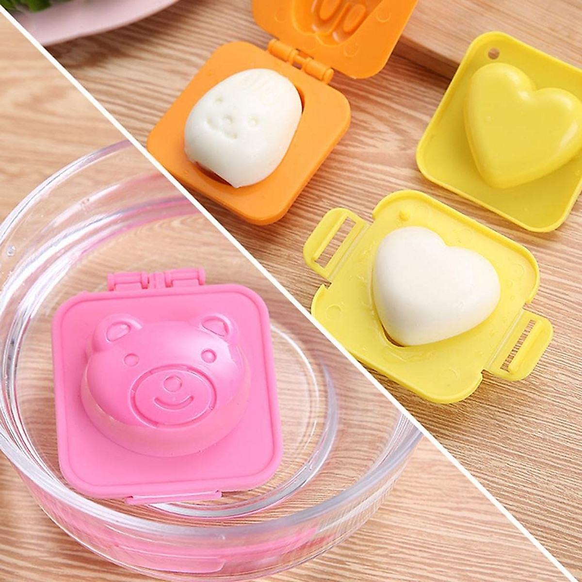 Boil Egg Mold,Egg Rice Mold Hard Boiled Egg Mold,3D Cartoon Egg Fish Car Heart Rabbit Shaper Bento Maker,Sushi Rice Mold Boiled Egg Maker,DIY Rice Ball Bento Mould Accessories for Sushi Making