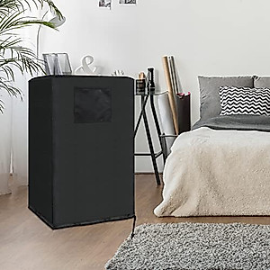 Little World Portable Air Conditioner Cover - Dustproof Portable AC Unit Cover Indoor Stitable for Mobile AC, Anti-Dust Portable Air Conditioner Storage Bag (Black, Large, 21" L X 18" W X 32" H)