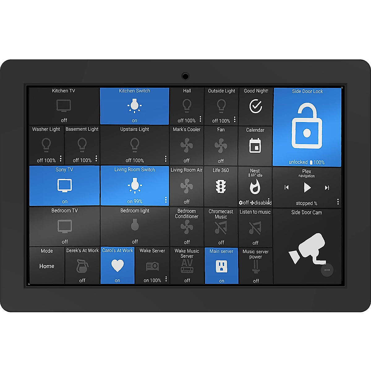 Smart Home Mount Tablet Wall Mount Kit with Integrated Power Cable - Fits Fire 10 - Black