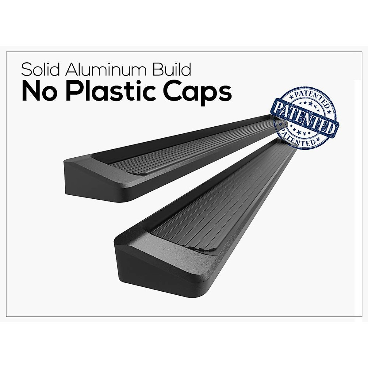 APS Running Boards (Nerf Bars Side Steps Bars) Compatible with Jeep Wrangler JL 2018-2024 2-Door (Factory sidesteps or Rock Rails Have to be Removed) (Black Powder Coated Running Board Style)