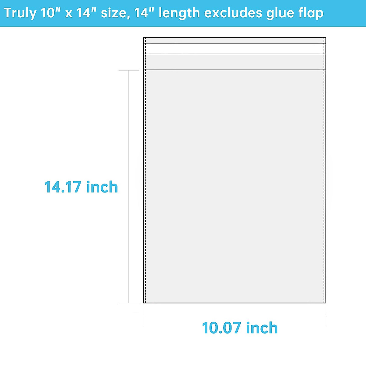 Jadairy 100 Pcs 10x14 Inches Self Sealing Cellophane Bags Clear Resealable Cello Cellophane Plastic Shirt Bags for Packaging Clothing