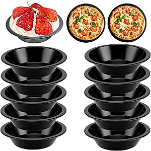 RHBLME 10 Pack Mini Pie Tins, 4 Inch Nonstick Small Pans, Carbon Steel Individual Pans for Baking Dessert, Fruit and Beef, Oven & Dishwasher Safe