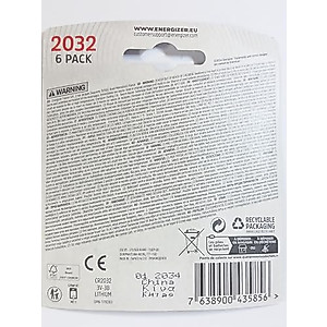 Energizer Lithium Batteries 2032 - 6 pack