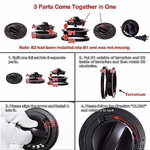 REPTIZOO 45 Gallon Glass Reptile Terrarium 24" x 18" x 24" Knock-Down Reptile Tank with Double Hinge Door and Top Screen Ventilation Easy Assembly Terrarium