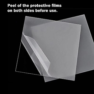 6Pcs Clear Acrylic Sheet, 8" x 10" x 0.08” Thick (Around 2mm) Transparent Acrylic Panel, Clear Plexiglass Sheets with Protective Film for Signs, DIY Display Projects, Christmas Presents, Craft