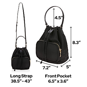 1071 Nylon Roomy Crossbody Bucket Bags Water Proof Purses Wristlet Handbags