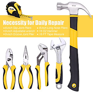 TOPLINE 467-Piece Household Home Tool Sets for Mechanics, 16-Inch Tool Bag with Heavy Duty Home Tool Kit Included, Tool Sets for Men, Tool Kits for Home General Maintenance, Basic Applications