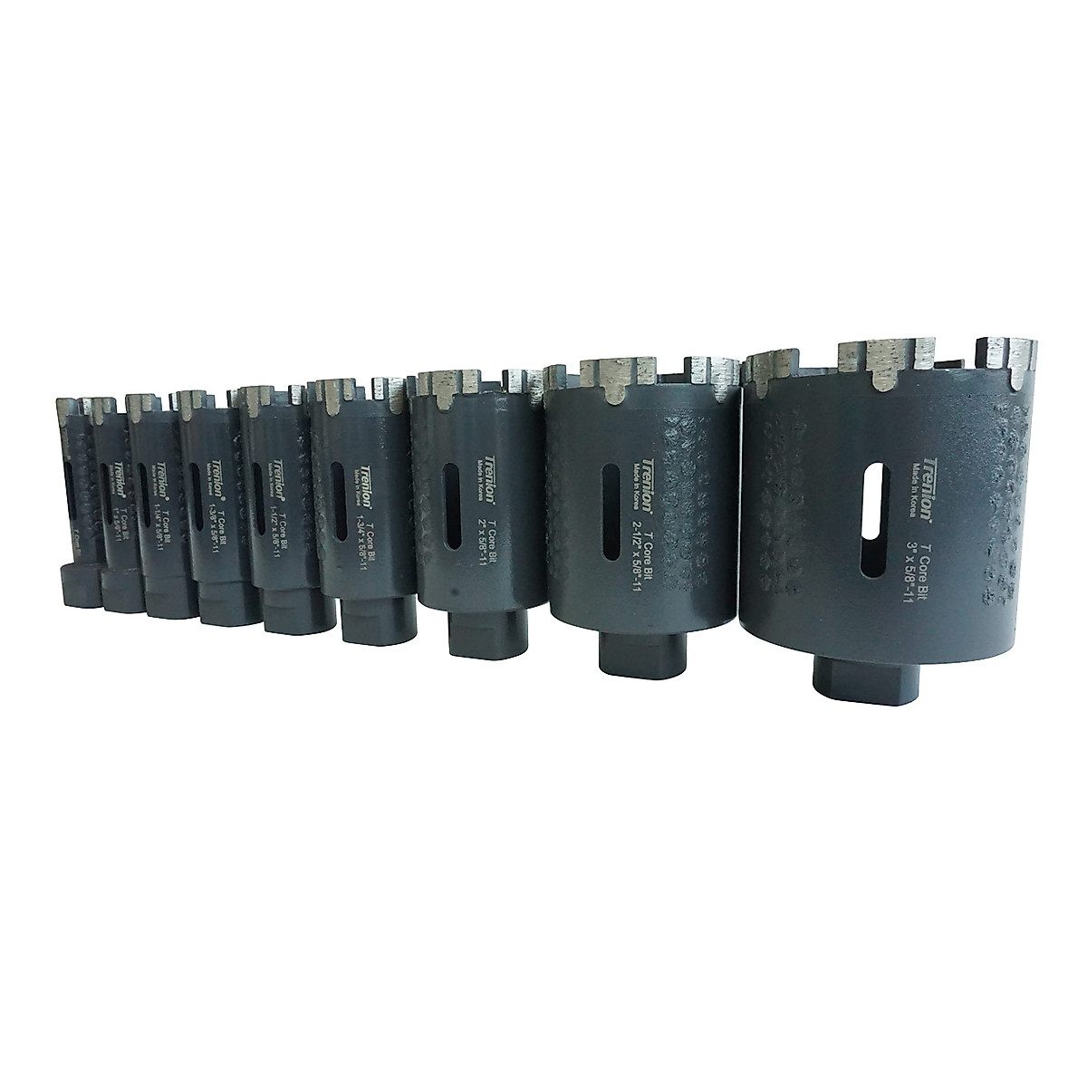 Trenion, T Core Drill Bits 1-3/8 Inch Advanced Technology on Diamond T Shape Segments for Hard Stone Concrete Marble Granite Brick for Dry Wet Drill Hole Saws 5/8"-11 Thread