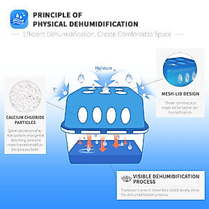 Vacplus Moisture Absorber Box - 4 Packs, 14OZ Reusable Dehumidifier for Closet, Unscented Moisture Absorbers for Rooms with Visible Dehumidification (Fragrance free)