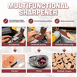 3-In-1 Mini Belt Sander - 7 Adjustable Speed Knife Making Belt Grinder Knife Sharpening System - For Hunting Serrated & Kitchen Knives Wood Plastic Crafts