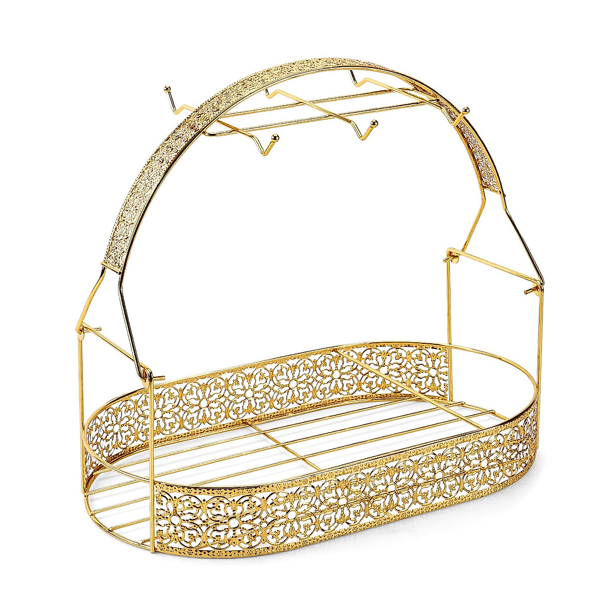 CHENP.HMC Coffee Mug Holder Mug Holders for Counter Coffee Rack Cup Holder Stand Dishes Organizer Steel Wire Rack Display Stand Service for Tea Cups