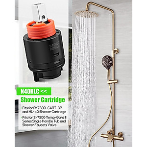Urnqowuy N40HLC Shower Cartridge Fit for RK7300-CART-3P and HL-40 Shower Cartridge, Type F 40 mm Shower Cartridge Fit for Z-7300 Temp-Gard III Series Single Handle Tub and Shower Faucets Valve