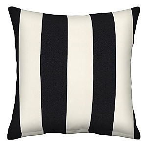 Honeycomb Outdoor Square Toss Pillow Set, 17" W x 17" L, Cabana Stripe Black & Ivory Outdoor Pillows