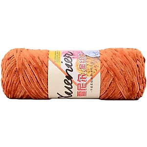 Brown Solid Color Hand Woven Thick Crochet Thread Chenille Velvet Yarn Soft Wrapping for Craft Scarves Sports Blankets 100g