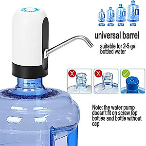 Upgraded Water Bottle Pump, GuangTouL 5 Gallon USB Charging Automatic Drinking Water Pump, Universal 2-5 Gallon Jugs Portable Electric Water Bottle Dispenser for Home Kitchen Office Camping