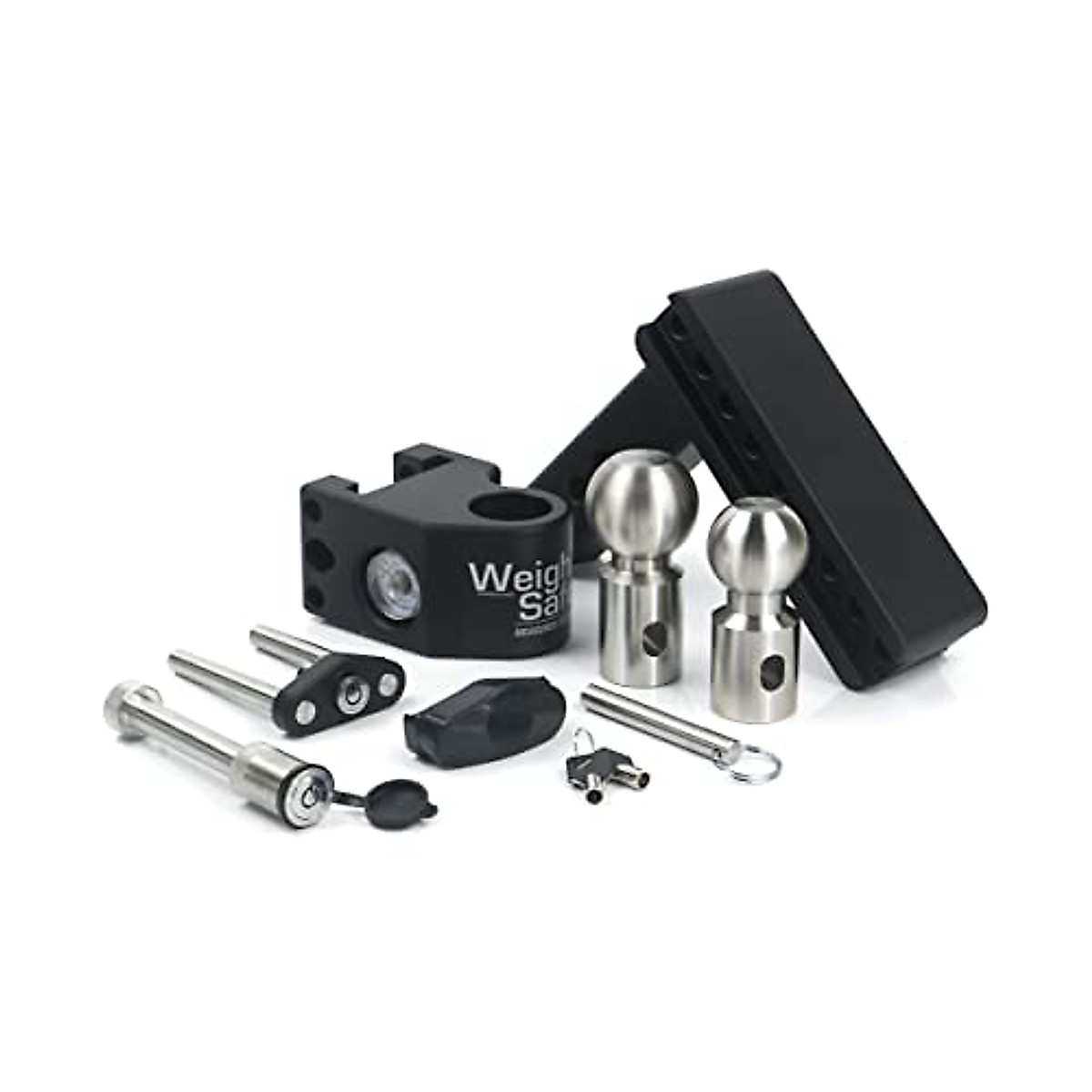 Weigh Safe Adjustable Trailer Hitch Ball Mount - 6" Drop Hitch for 2" Receiver w/ 2 pc Keyed Alike Lock Set, Premium Steel Trailer Tow Hitch w/Built in Weight Scale for Anti Sway, 15,000 lbs GTW