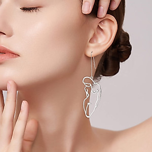 Abstract Geometric Earring Lady Body Face Form Aesthetic Dangle Earring Quirky Edgy Fun Weird Jewelry for Women