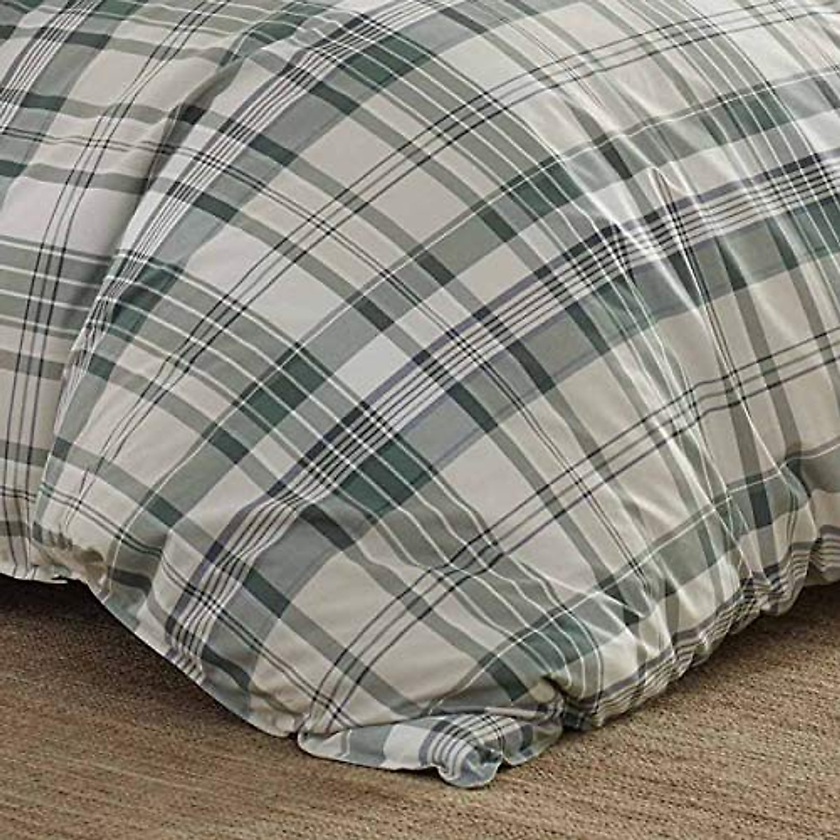 Eddie Bauer - King Comforter Set, Reversible Cotton Bedding with Matching Shams, Plaid Home Decor for All Seasons (Timbers Green, King)