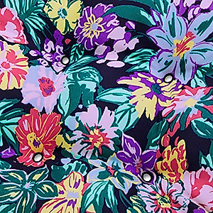 Vera Bradley by Classic Accessories Water-Resistant Patio Chair Cushion, 21 x 19 x 22.5 x 5 Inch, Happy Blooms, Seat Back Cushion